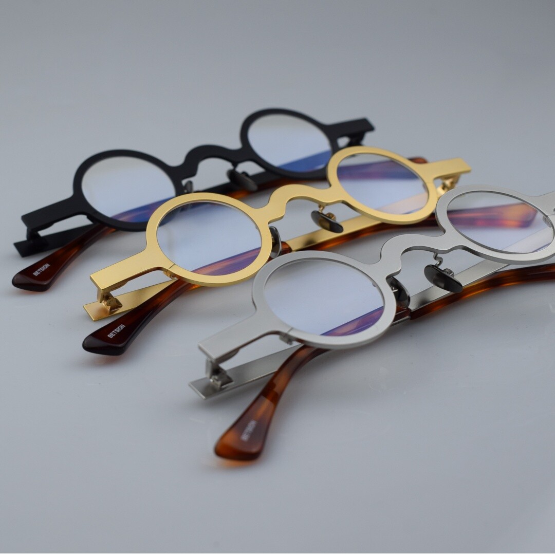 Hand Made Retro Small Round Wide Side Eyeglasses Frames Acetate Metal ...