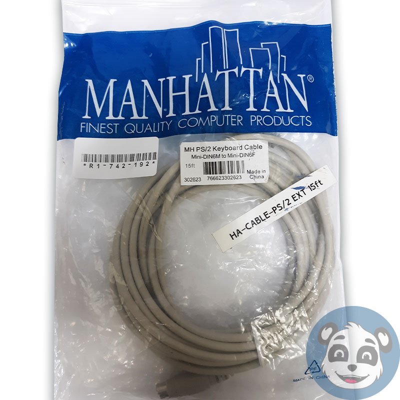 MANHATTAN 302623, PS/2 Keyboard Extention Cable, 15ft 4.7M , New ...