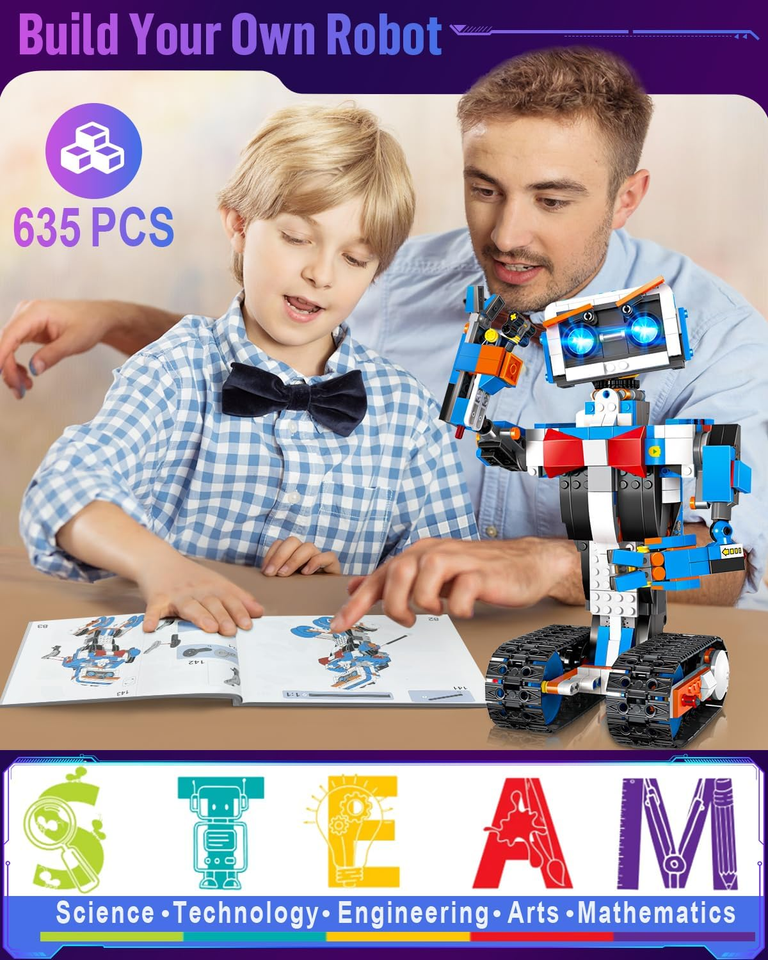 STEM Robot Building Kit for Kids 8-12, APP & Remote Control DIY ...