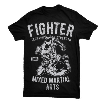 T Shirt Fighter Training S 3xl Mma Mens Gym Fight Ufc Warrior Muscle ...