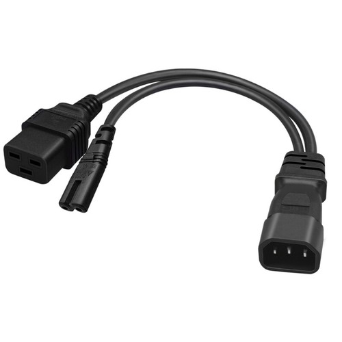 1PC IEC C14 Male to C7 + C19 Female Splitter Adapter Cable. C14 to C7 ...