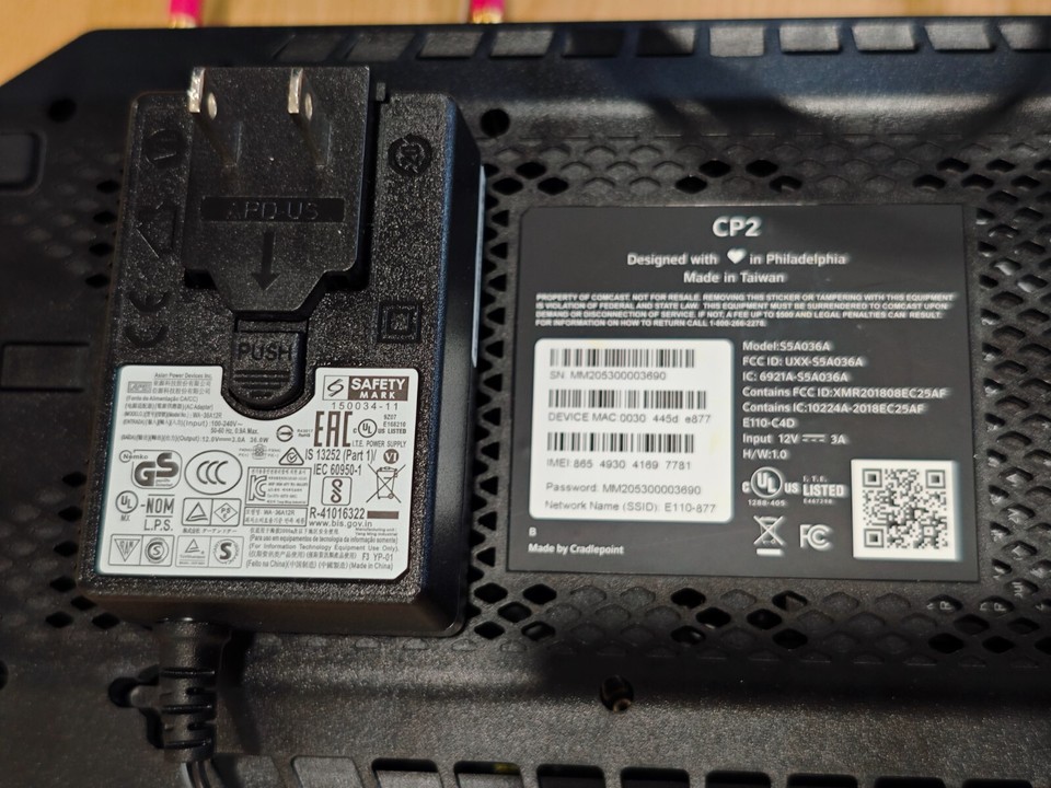 Cradlepoint CP2 Router S5A036A | Comcast Business | E110-C4D | WiFi LTE ...