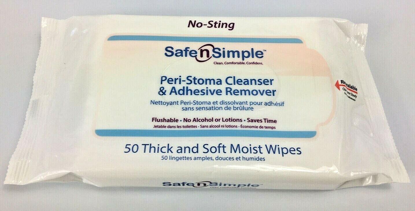 150 SafenSimple SNS00525 Peri-Stoma Cleaner & Adhesive Remover Wipe Exp ...