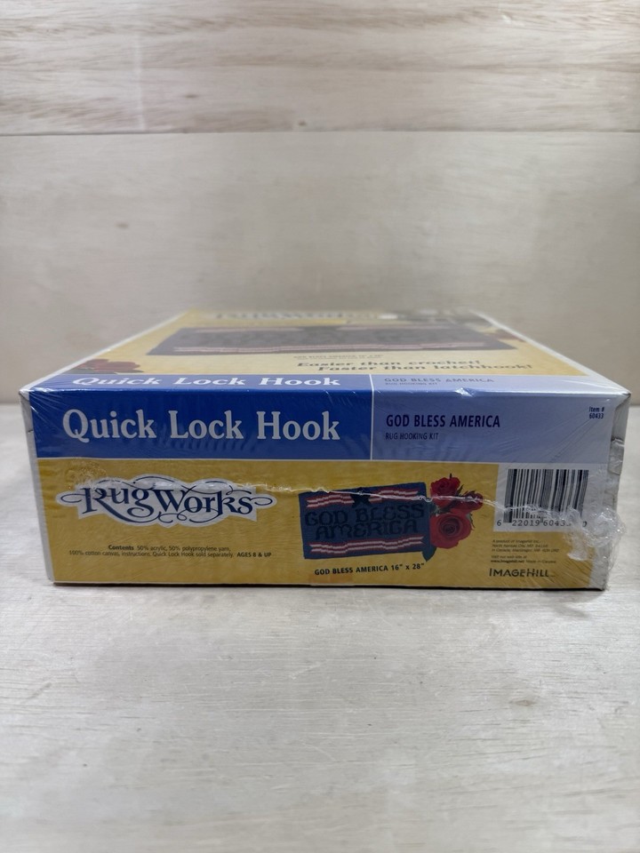 Rugworks Vintage Quick Lock Hook Rug Kit - God Bless America 16" x 28 ...