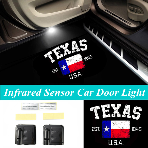 2x LED Car Door USA EST 1845 TEXAS Logo Welcome Laser Projector Shadow ...