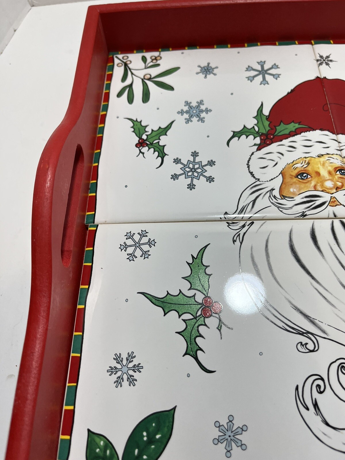 JC Penny Ceramic Santa Claus Tray w Handles | eBay