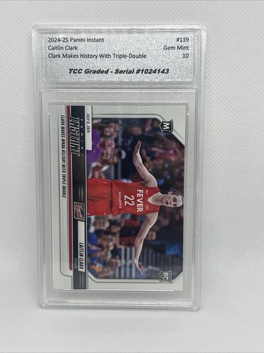 2024 Panini Instant Caitlin Clark 1st Triple Double TCC Graded Gem Mint ...