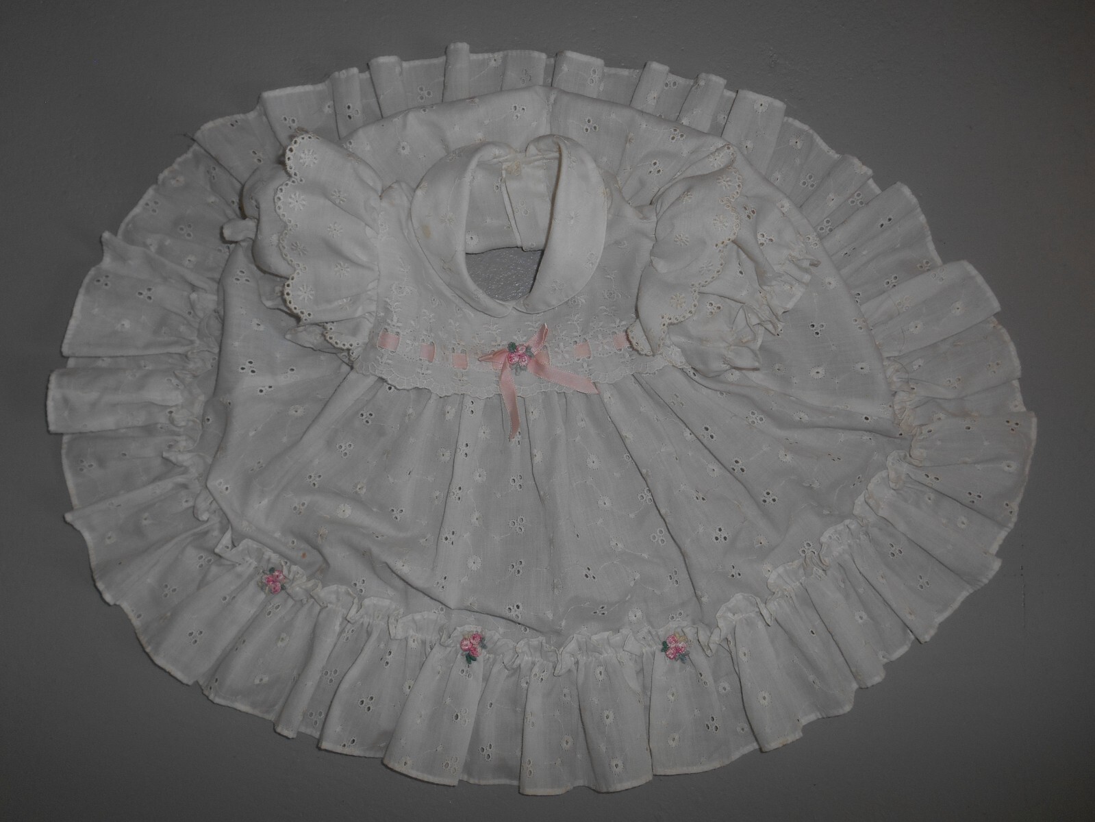 2-Vintage BABY DRESSES Clothes CRADLE TOG Ruffle FULL… - Gem