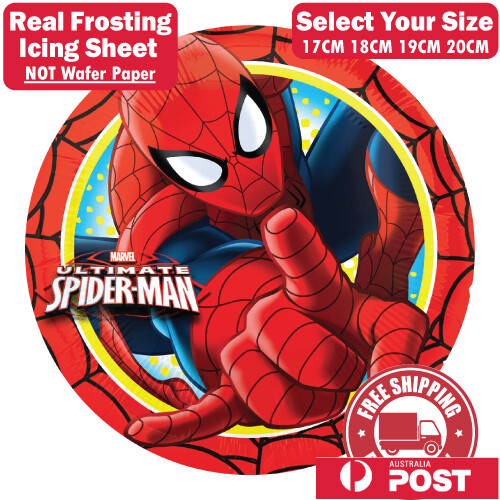 Spider Man Edible Image Cake Topper Round Frosting Icing Party ...