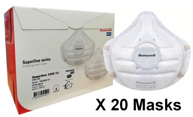 20 Masks of Honeywell SuperOne 3208 Ffp3 Respirator With Exhalation ...
