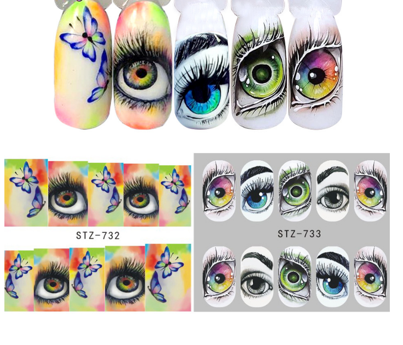 Nail Art Stickers Halloween Watermark Skull Evil Eye Decals Manicure ...