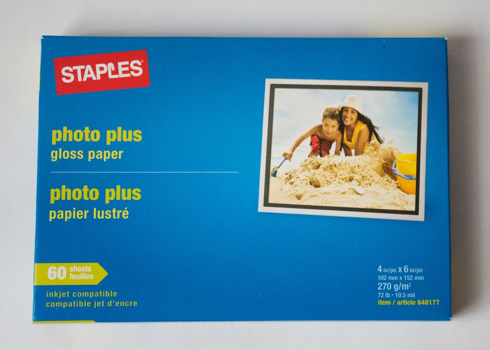 Staples 4x6 Photo Plus Gloss Paper - 60 Sheets - 72 lb - 648177 - NEW ...