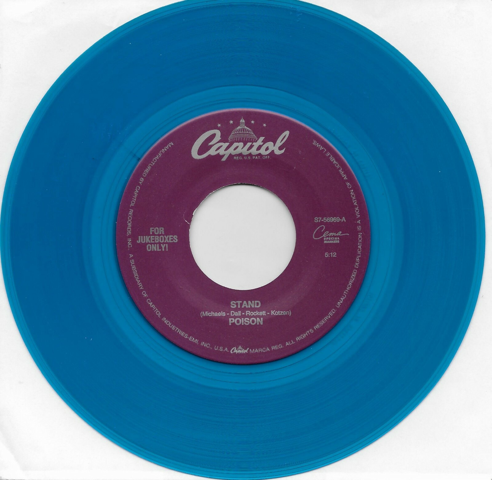 POISON Stand / Until You Suffer Some rare BLUE VINYL 45 | eBay