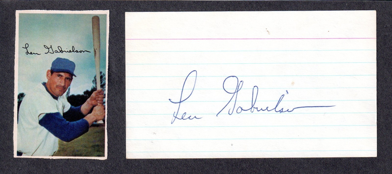 Len Gabrielson ( Debut 1960 ) MILW LAD CHC SIGNED AUTOGRAPH AUTO 3x5 ...