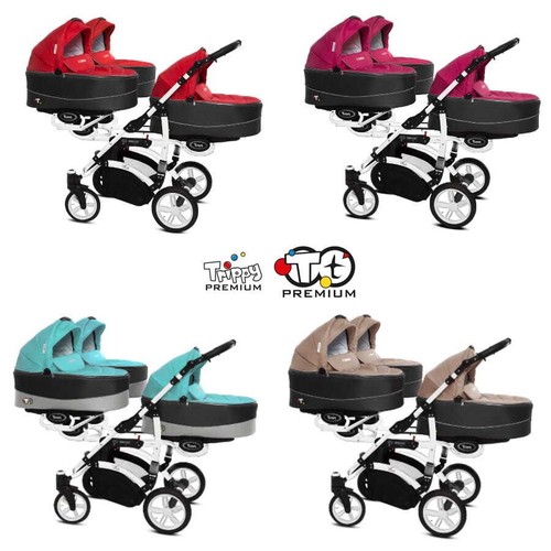 2in1 Pram Stroller for triplets Babyactive Trippy / all colours / white ...