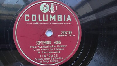 Walter Liberace 78rpm Single 10-inch Columbia Records #39709 September ...