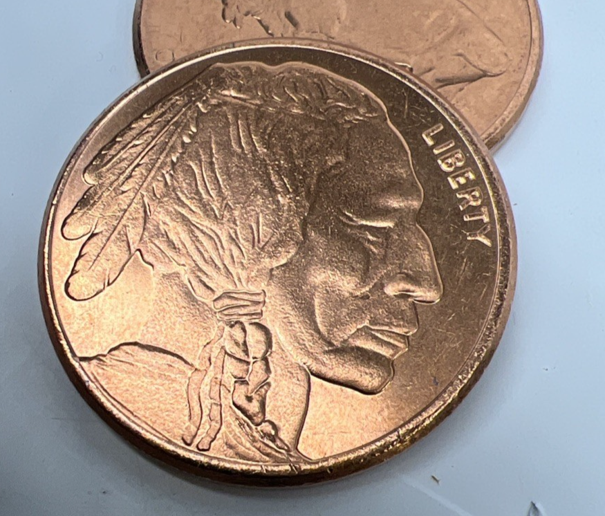 Lot of 4 Copper Bullion Coins Indian Head Standing Buffalo Check Photos ...