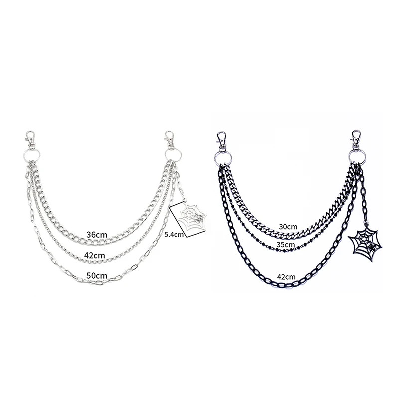 Fashion Punk Metal Pants Chain Hip Hop Waist Chain Spider Web Pendant ...