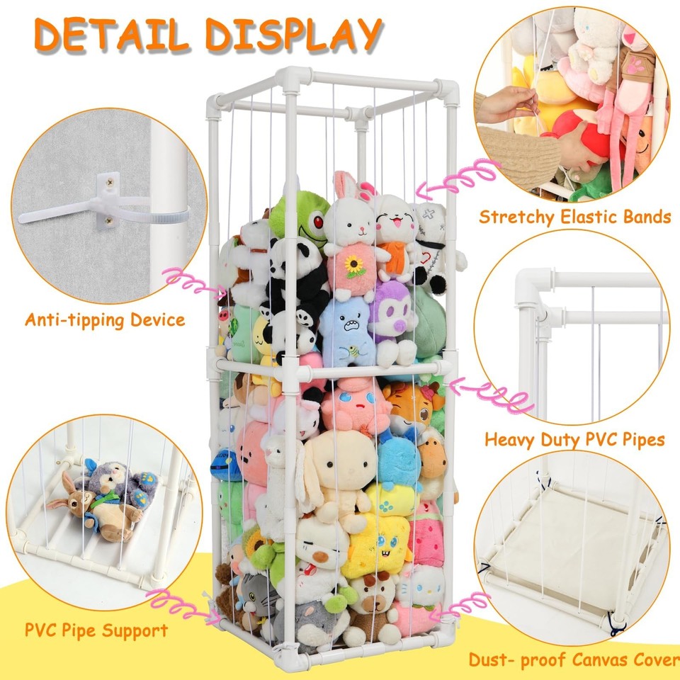 Stuffed Animal Storage Zoo Organizer, PVC Stuffy Toy Zoo Holder, 58 ...