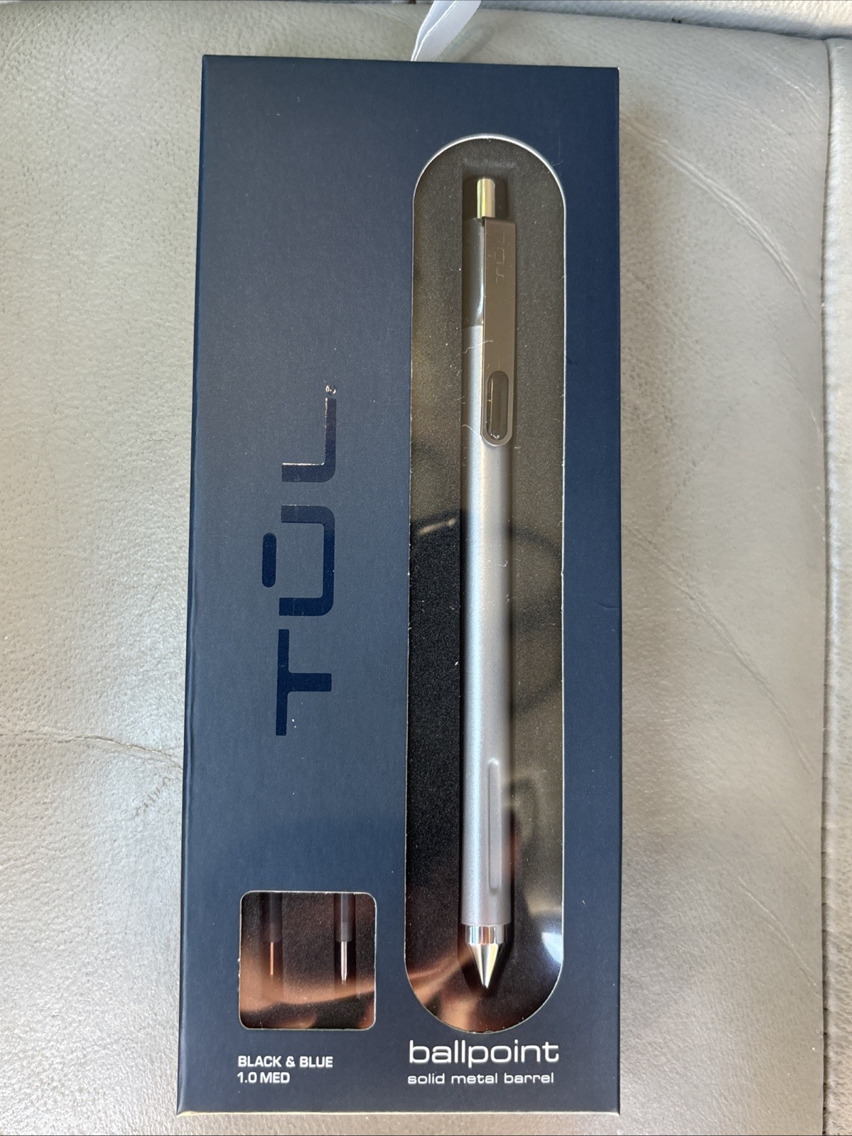 Tall, Black And Blue 1.0 Medium Ball Point Solid Metal Barrel Pen Black ...