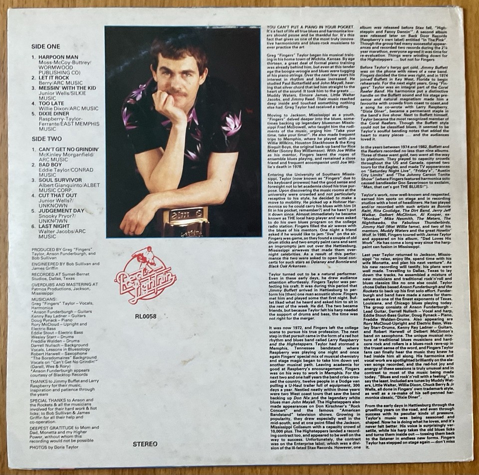 Fingers Taylor With Anson Funderburgh & The Rockets-Harpoon Man 1984 Uk ...