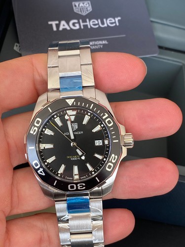 Tag Heuer Aquaracer 41MM Black Dial Steel Band Men's Watch WAY111A ...