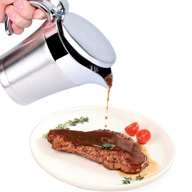 Boat Porcelain Stainless Steel Sauce Jug Thermal Milk Jug with Lid6219 ...