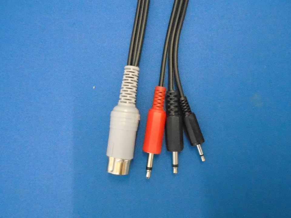 Acorn BBC Micro 7 pin DIN to 2 x 3.5mm & 2.5mm jack plug. Cassette ...