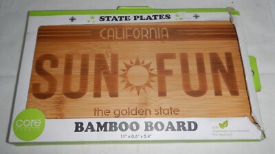 State of California License Plate SUN FUN Bamboo Cutting Serving Cheese ...