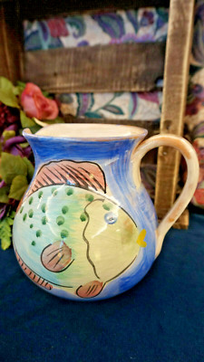 Glazed Ceramic Fish Pitcher Made in Italy | eBay