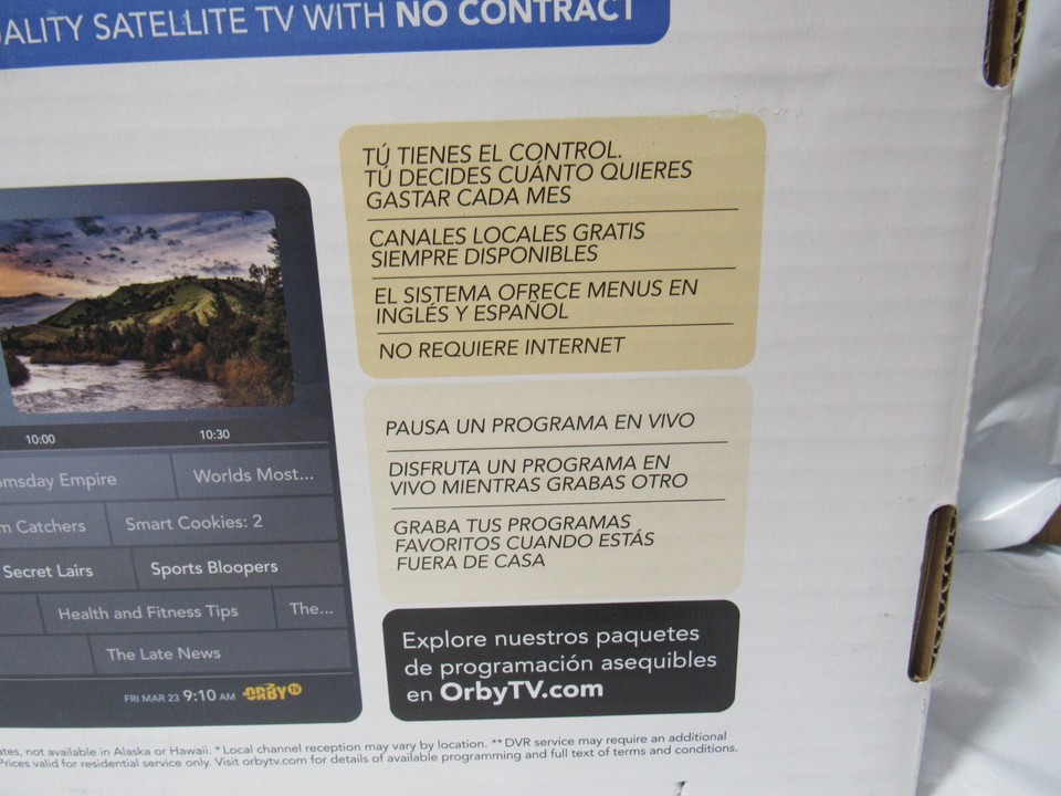 Orby TV Satellite DVR Receiver -W/ Remote Control KSTB2047 NEW (O67J ...