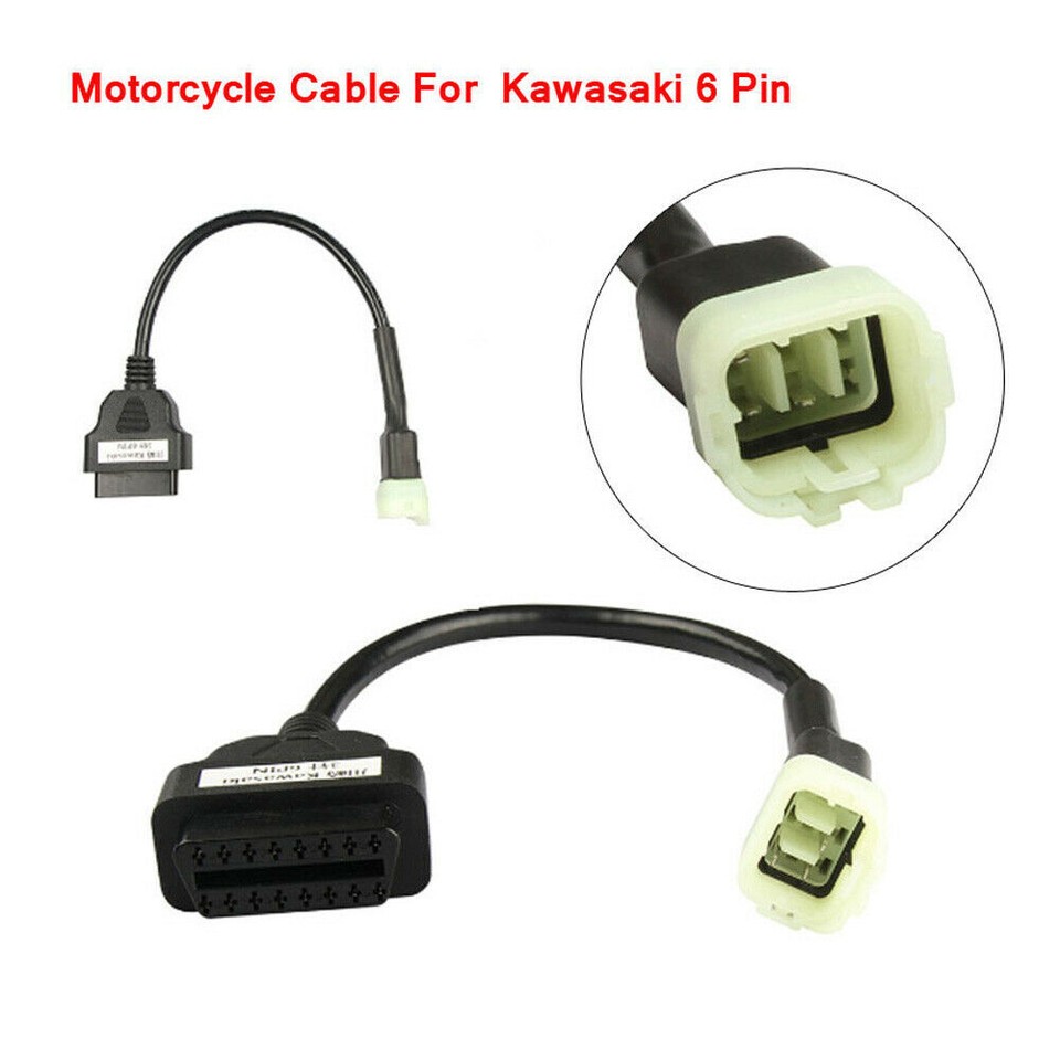 For Kawasaki Motorcycle 6 Pin to 16 pin OBD2 Diagnostic Adapter Cable ...