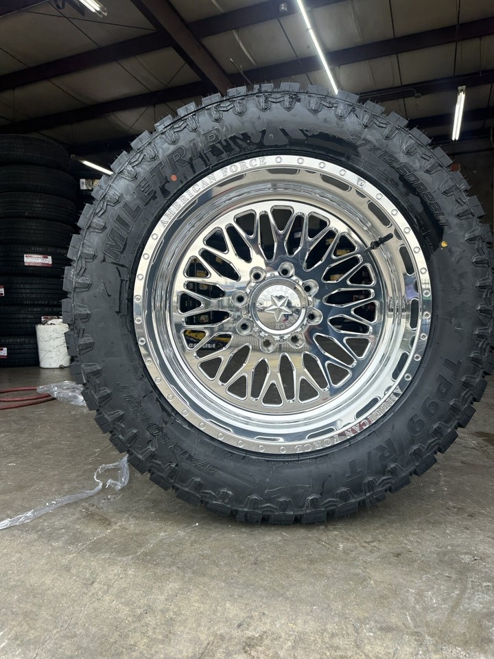 4 NEW 22X12 AMERICAN FORCE EXTORT SS 8X165.1 POLISH W/35125022 TIRES | eBay