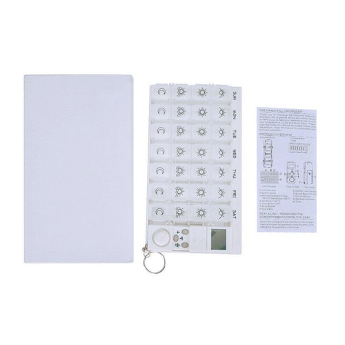 Pill Box Medicine Case Organizer LED Timer Reminder 28 Grids Alarm ...