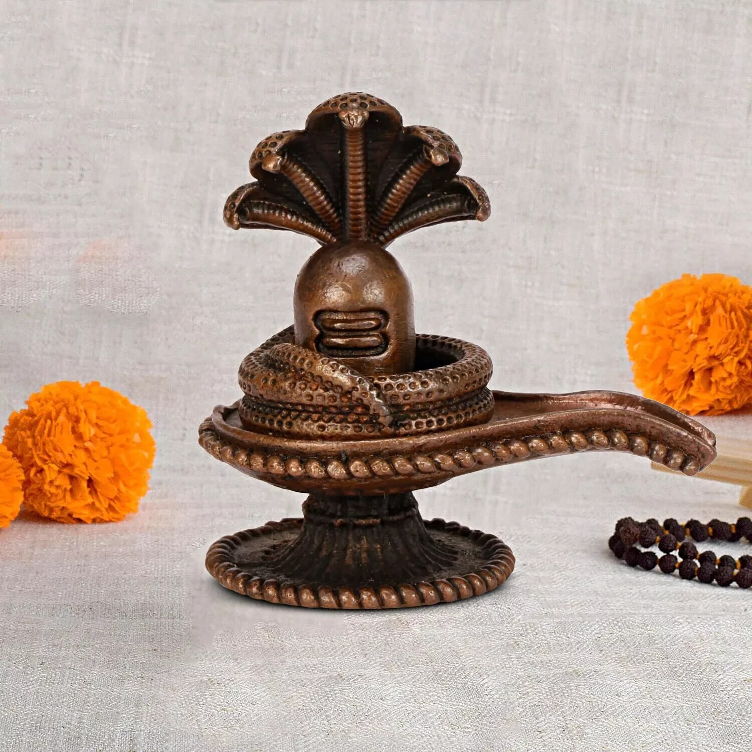 Copper Shiva Shivling Snake Tamba Shivlingam Puja Statue Mandir 5L x 3 ...