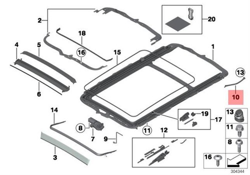 Genuine BMW E70 E70N SUV Sunroof Drain Hose OEM 54137160027 | eBay UK