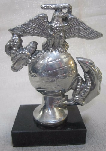USMC Marine Corps narrow 5-1/2"paperweight or trophy award polished ...
