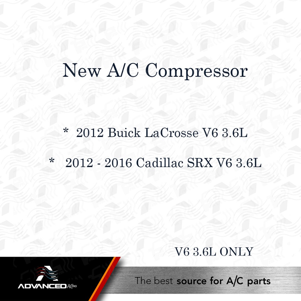 New AC Compressor Fits: 2012 2013 2014 2015 2016 Cadillac SRX V6 3.6L ...