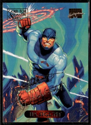 1994 Fleer Marvel Masterpieces Hildebrandt #129 U.S. Agent Gold Foil ...