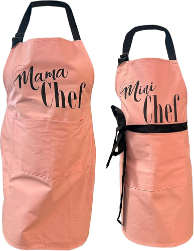 Mother, Daughter Apron Set | (2 pcs) Mama Chef plus Mini Chef Matching ...