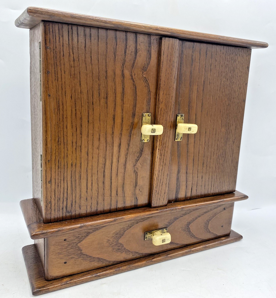 Antique french 1930's wood smoker cabinet with pipes Art Deco | eBay