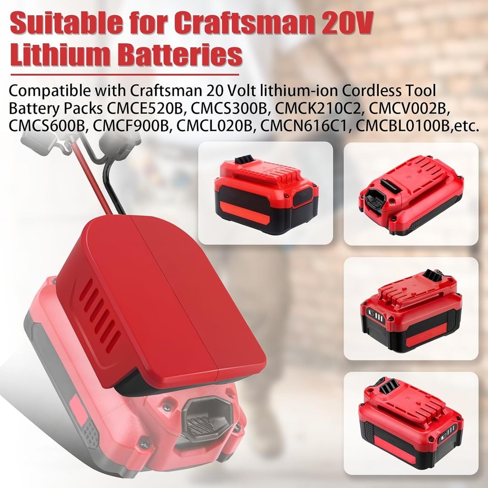 For Craftsman 20V to 12V 10A 120W Step Down Voltage Converter Battery ...