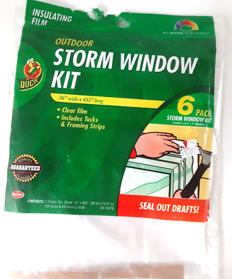 Manco Plastic Window Kit 6-Pks 3' x 5' Outdoor Storm Window Kit W/Tacks ...
