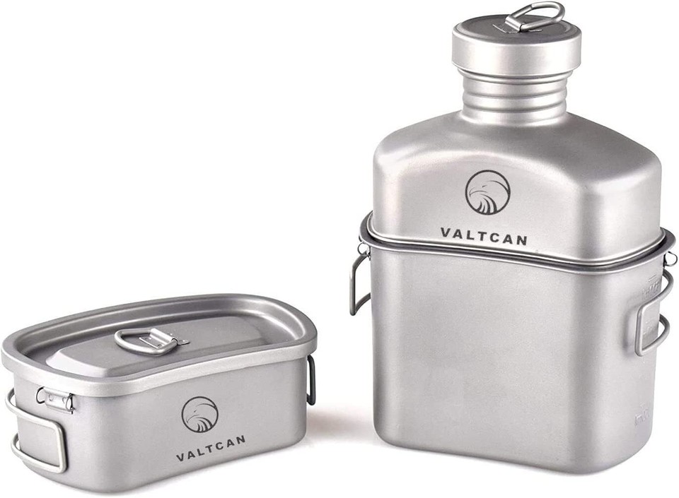 Titanium Canteen Mess Kit 1100ml 37oz Capacity With 750ml And 400ml ...
