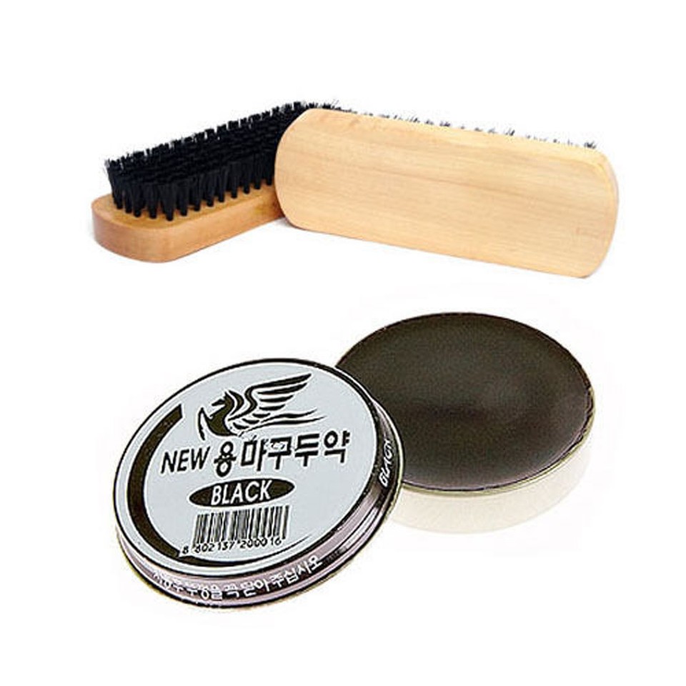 Shoe Shine Wax Polish Black and Shine Brush | eBay