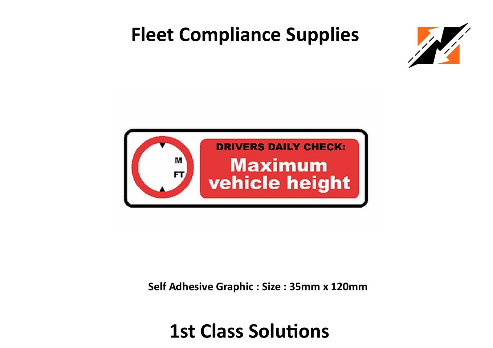 Vehicle Height Walk Round Check HGV LGV Self Adhesive Sticker Safety ...