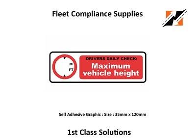 Vehicle Height Walk Round Check HGV LGV Self Adhesive Sticker Safety ...
