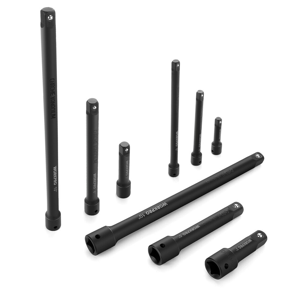 WORKPRO 9 PC Impact Driver Extension Bar Set 1/4"3/8"&1/2"Drive Socket ...