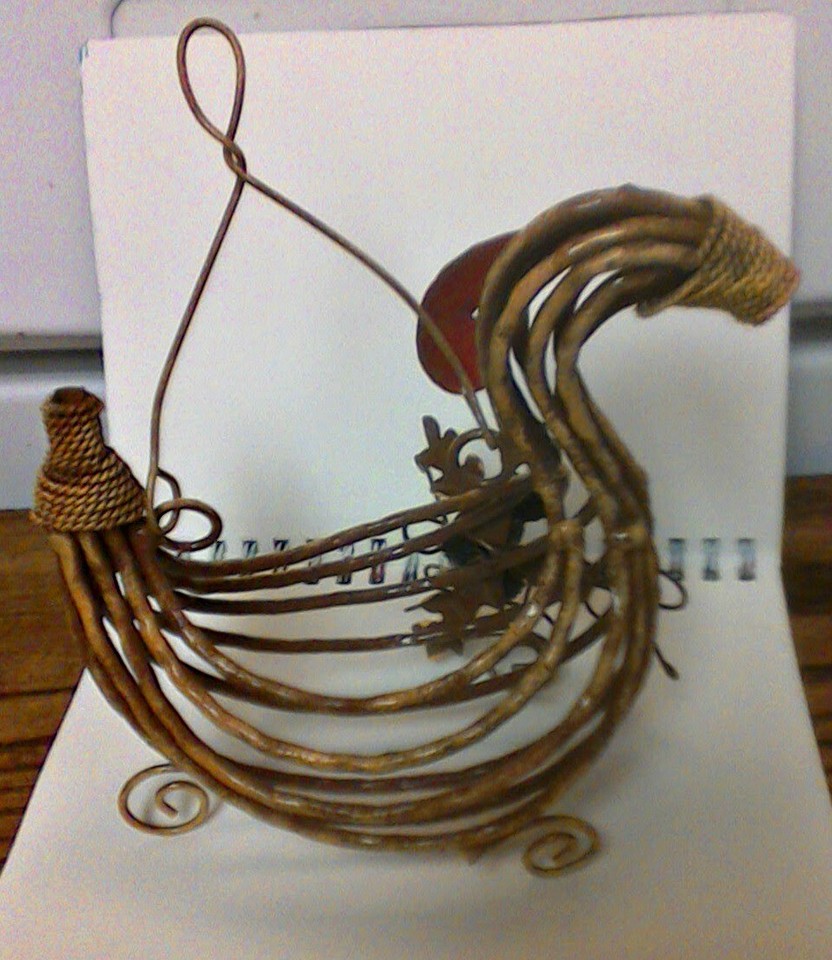 Fall Thanksgiving Basket Wall Hanging Heavy Metal Turkey Figurine | eBay