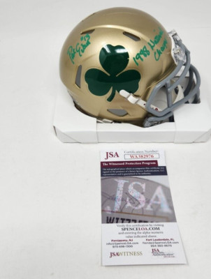 Pat Eilers Signed Autographed Notre Dame Fighting Irish Mini Helmet 88 ...